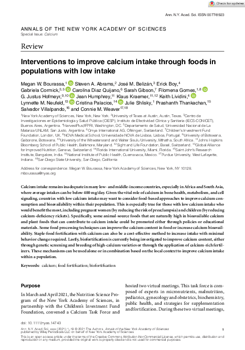 (PDF) Interventions to improve calcium intake through foods in ...