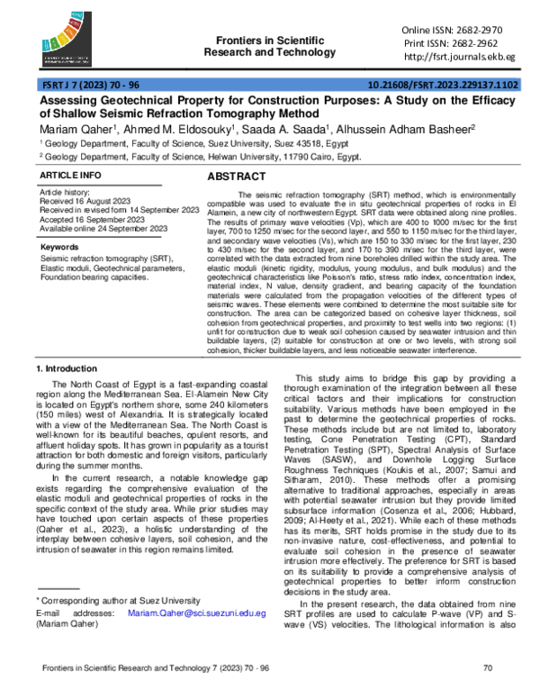 (PDF) Assessing Geotechnical Property for Construction Purposes: A ...