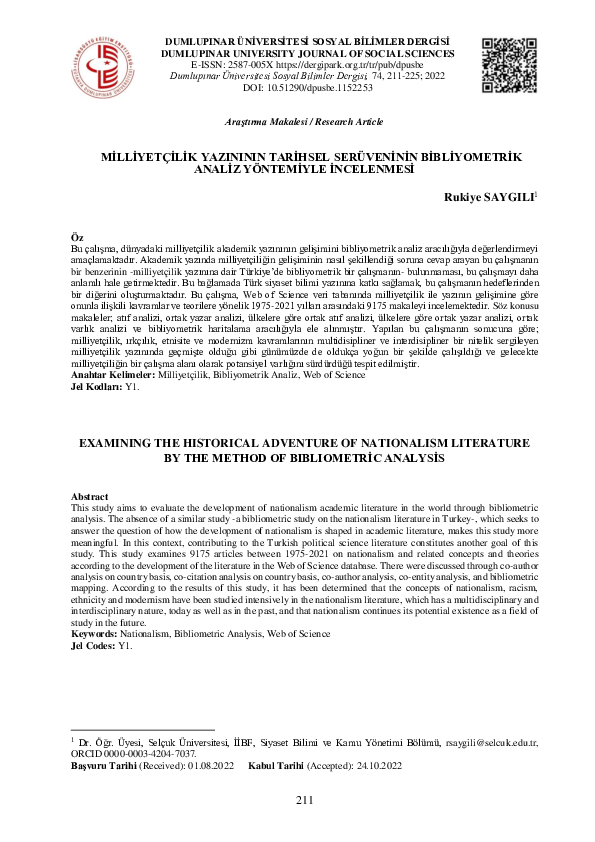 (PDF) Examining the Historical Adventure of Nationalism Literature by ...