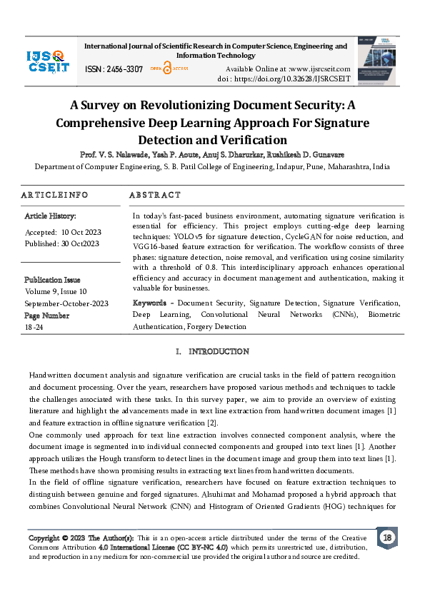 (PDF) A Survey on Revolutionizing Document Security: A Comprehensive Deep Learning Approach For ...