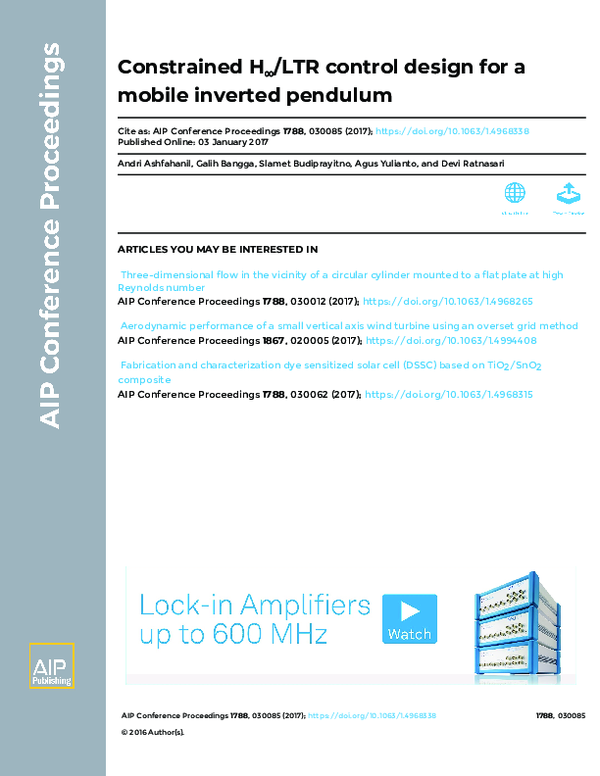 (PDF) Constrained H∞/LTR control design for a mobile inverted pendulum