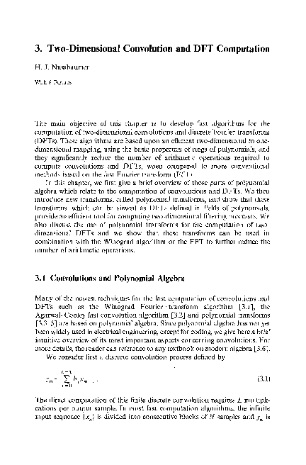 (PDF) Two-Dimensional Convolution and DFT Computation