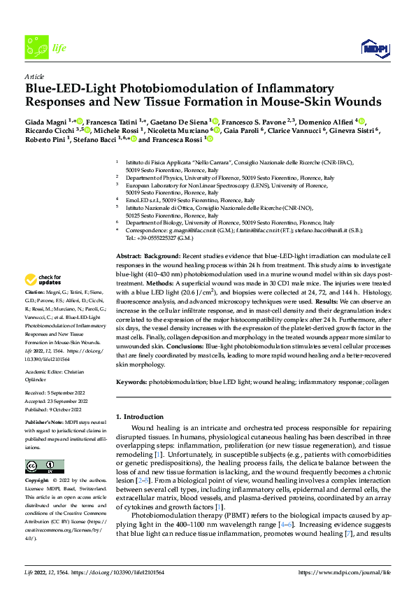 (PDF) Blue-LED-Light Photobiomodulation of Inflammatory Responses and ...
