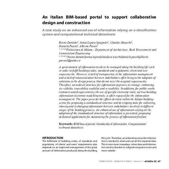 (PDF) An Italian BIM-based portal to support collaborative design and ...