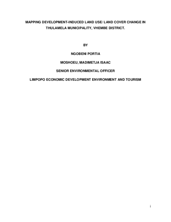 (PDF) MAPPING DEVELOPMENT-INDUCED LAND USE/ LAND COVER CHANGE IN ...