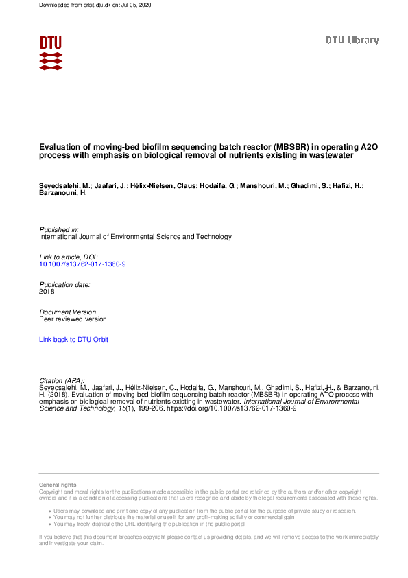 (PDF) Evaluation of moving-bed biofilm sequencing batch reactor (MBSBR ...