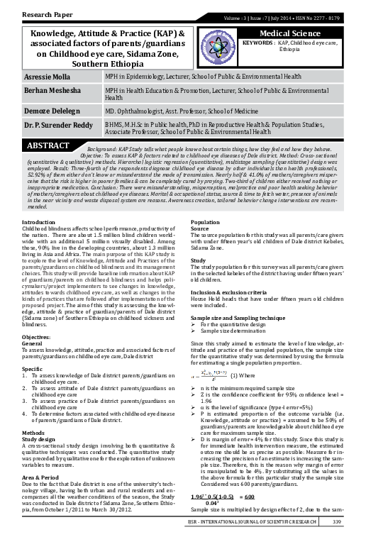 (PDF) Knowledge, Attitude & Practice (KAP) & associated factors of parents/guardians on ...