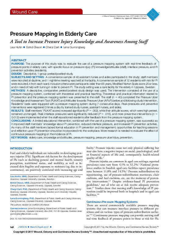 (PDF) Pressure Mapping in Elderly Care