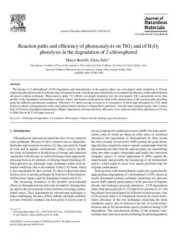 (PDF) Reaction paths and efficiency of photocatalysis on TiO2 and of ...