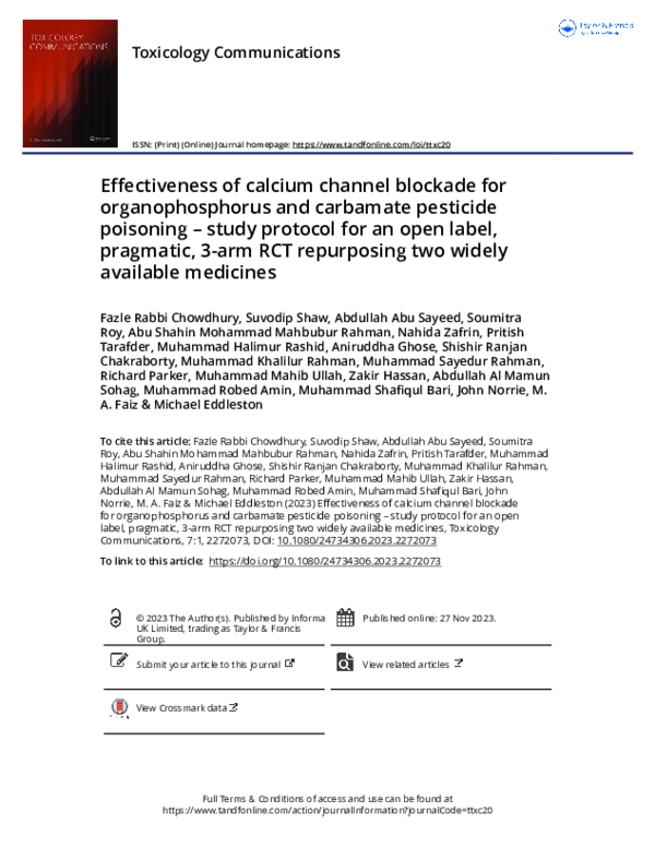 (PDF) Effectiveness of calcium channel blockade for organophosphorus and carbamate pesticide ...