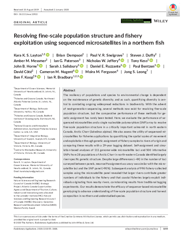 (PDF) Resolving fine‐scale population structure and fishery ...