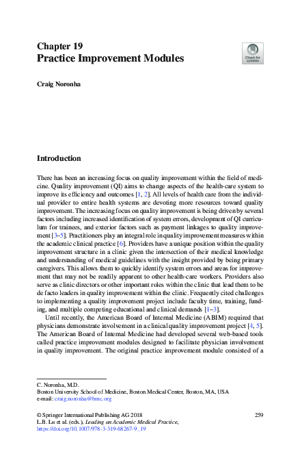 (PDF) Practice Improvement Modules