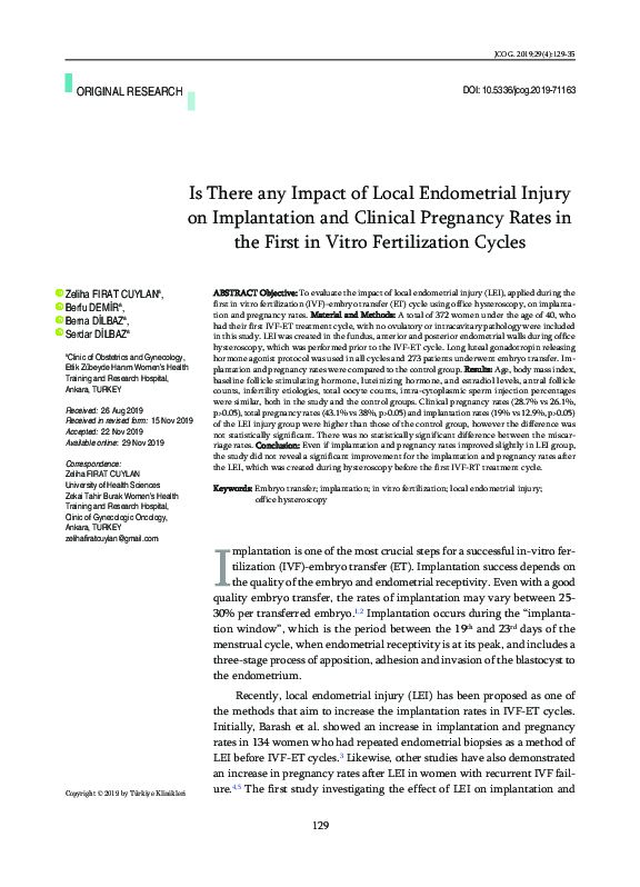 (PDF) Is There any Impact of Local Endometrial Injury on Implantation ...