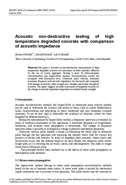 (PDF) Acoustic non-destructive testing of high temperature degraded ...
