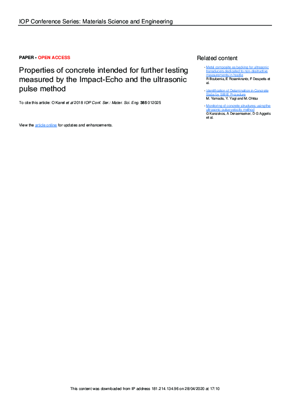 (PDF) Properties of concrete intended for further testing measured by ...