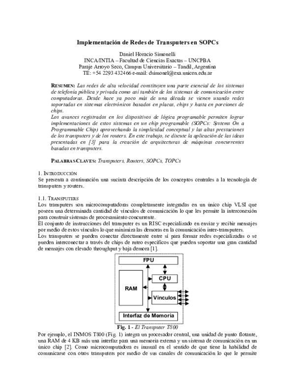 (PDF) Implementación de redes de transputers en SOPCs | Daniel Simonelli - Academia.edu