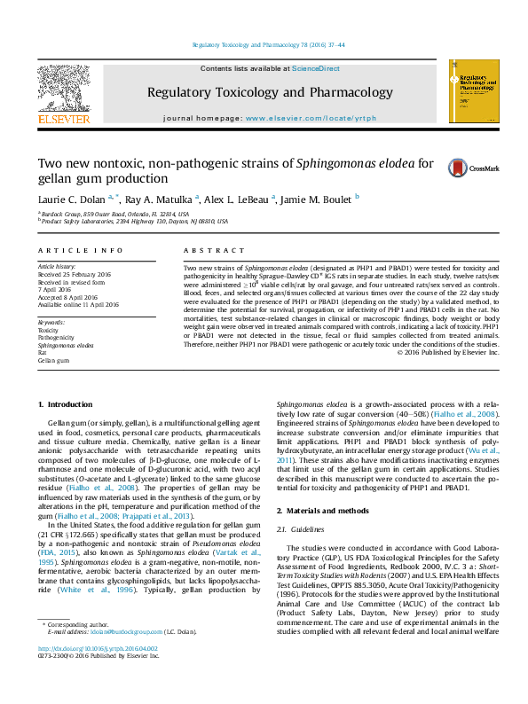 (PDF) Two new nontoxic, non-pathogenic strains of Sphingomonas elodea ...