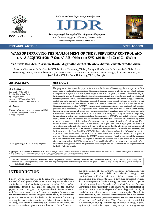 (PDF) WAYS OF IMPROVING THE MANAGEMENT OF THE SUPERVISORY CONTROL AND ...
