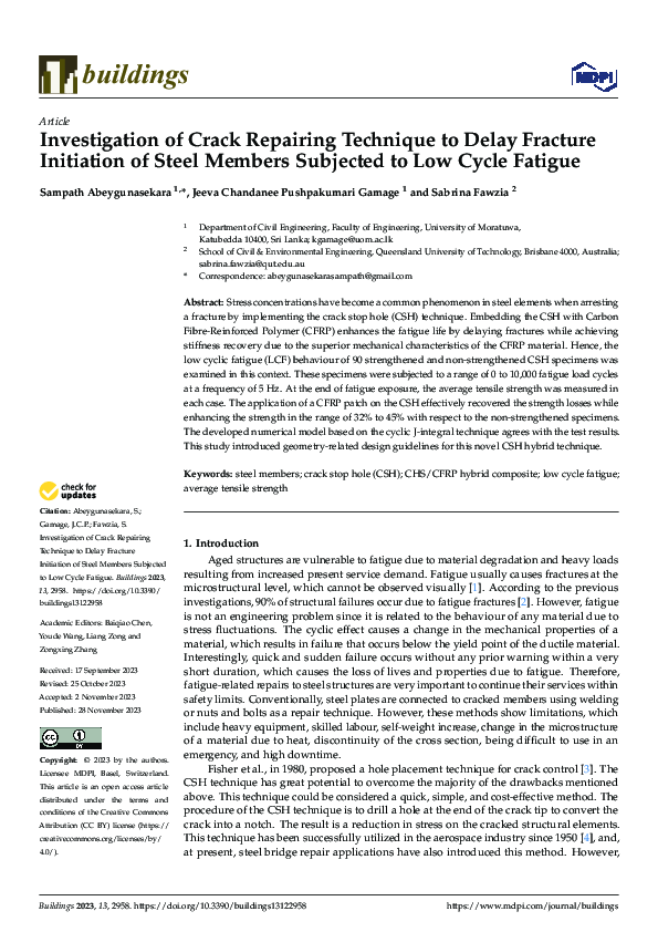 (PDF) Investigation of Crack Repairing Technique to Delay Fracture ...
