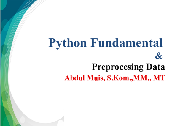 (PPT) . Python Fundamental & Preprocesing Data