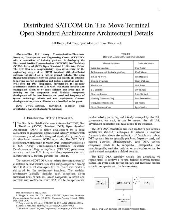 (PDF) Distributed SATCOM On-The-Move Terminal Open Standard Architecture architectural details