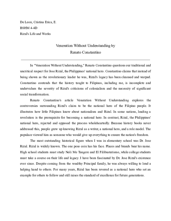 (PDF) Act 2 - Veneration Without Understanding by Renato Constantino