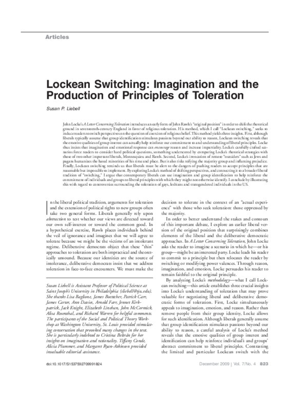 (PDF) Lockean Switching: Imagination and the Production of Principles ...