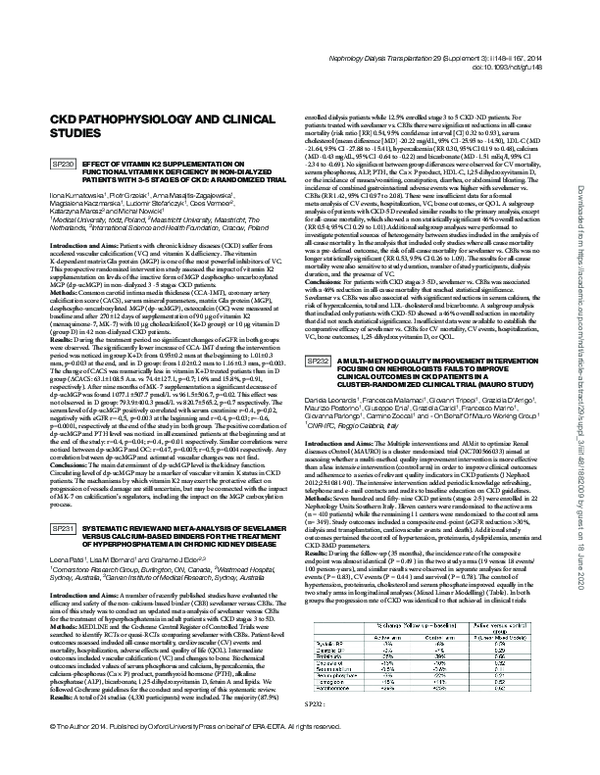 (PDF) CKD Pathophysiology and Clinical Studies
