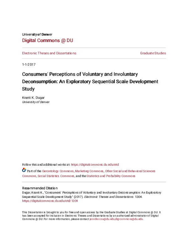 (PDF) Consumers' Perceptions of Voluntary and Involuntary Deconsumption ...