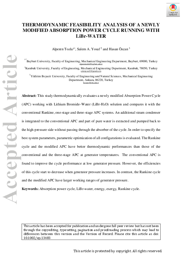 (PDF) Thermodynamic feasibility analysis of a newly modified absorption ...