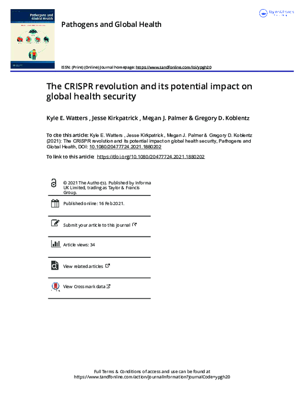 (PDF) The CRISPR revolution and its potential impact on global health ...