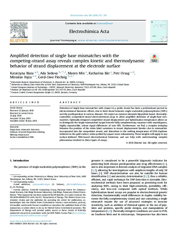 (PDF) Amplified detection of single-base mismatches in DNA using ...
