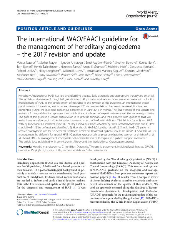 Pdf The International Wao Eaaci Guideline For The Management Of