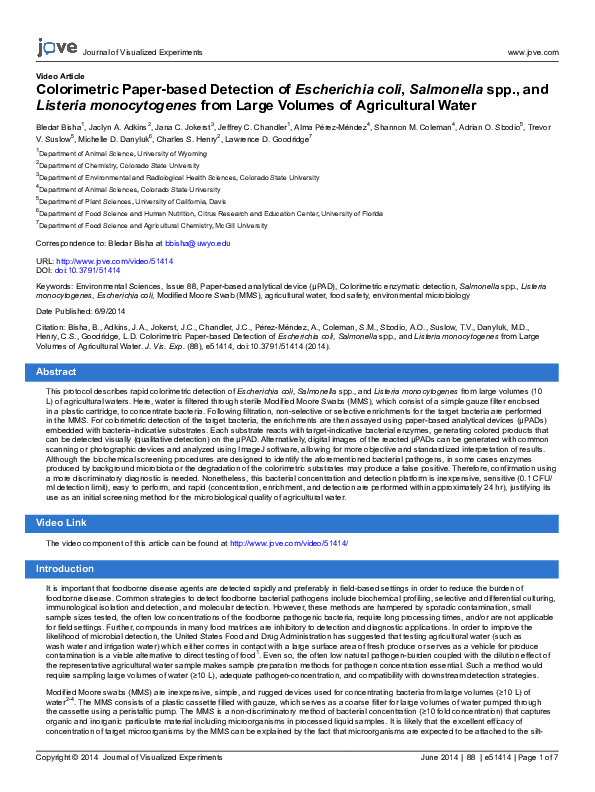 (PDF) Colorimetric Paper-based Detection of Escherichia coli ...