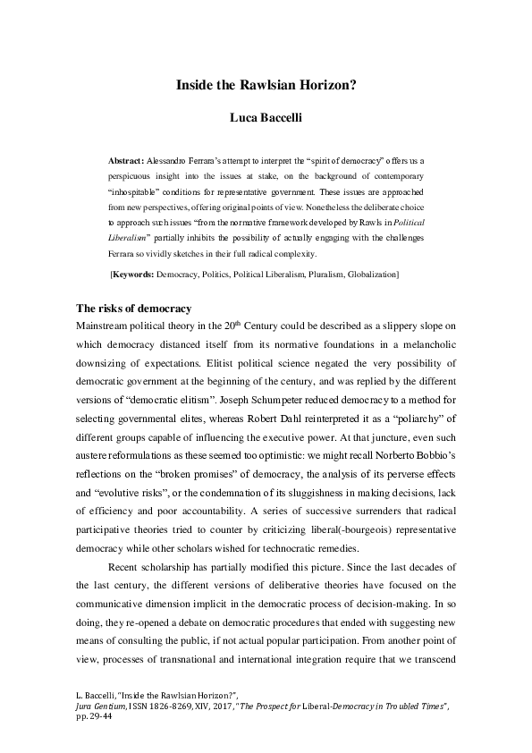 (PDF) Inside the Rawlsian Horizon