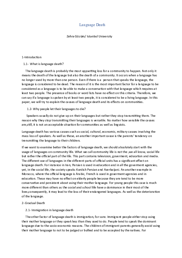 (DOC) Language Death