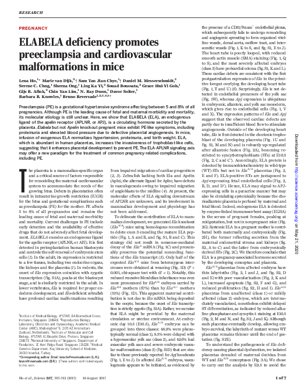 (PDF) ELABELA deficiency promotes preeclampsia and cardiovascular ...