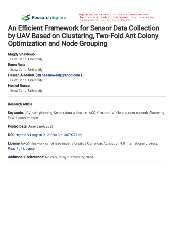 (PDF) An Efficient Framework for Sensor Data Collection by UAV Based on ...