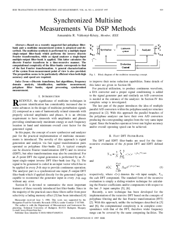 (PDF) Synchronized multisine measurements via DSP methods | Annamária Várkonyi-Kóczy - Academia.edu
