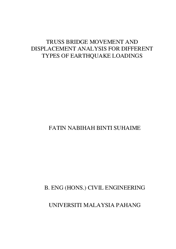 (PDF) Truss bridge movement and displacement analysis for different ...