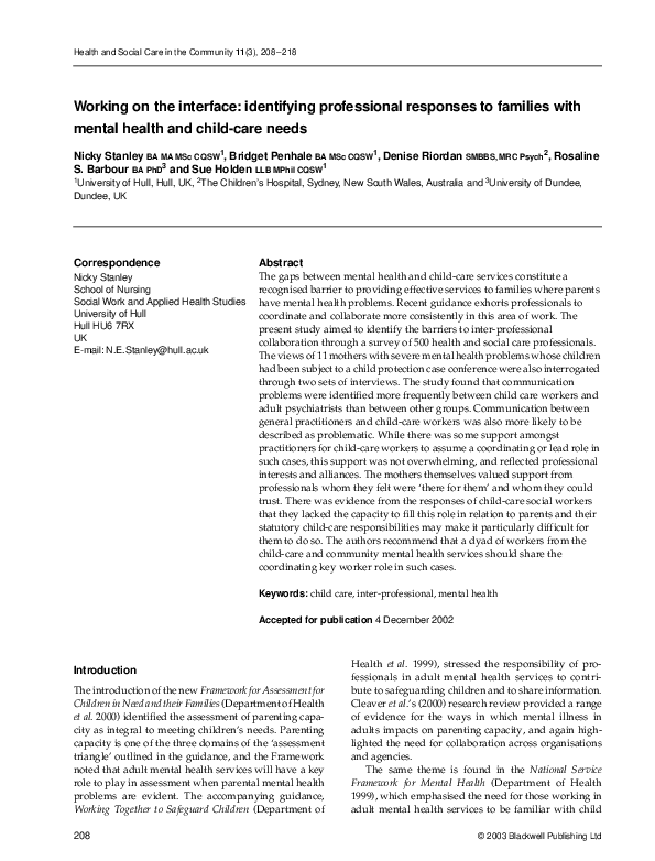 (PDF) Working on the interface: identifying professional responses to ...