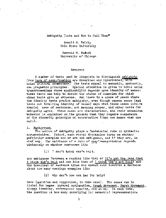 (PDF) Ambiguity Tests and How to Fail Them | Jerry Sadock - Academia.edu