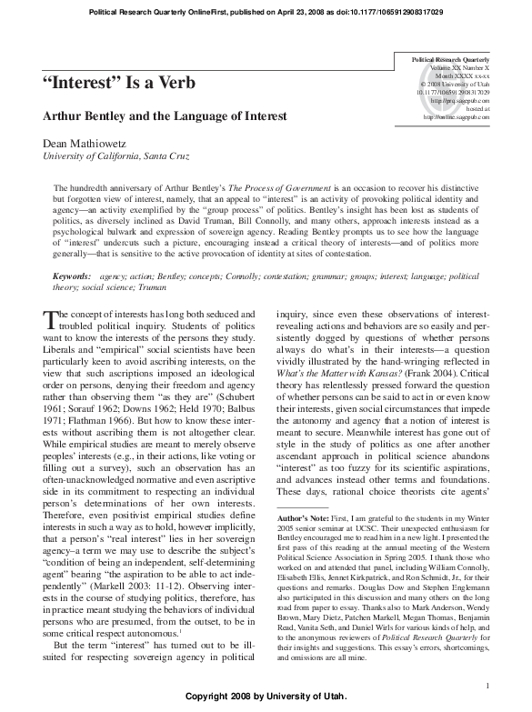 (PDF) “Interest” Is a Verb