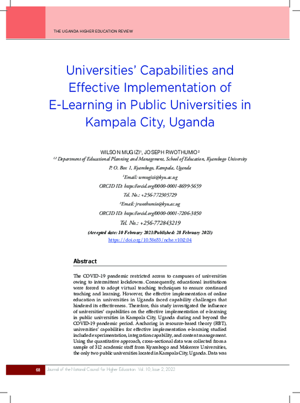 (PDF) Universities’ Capabilities and Effective Implementation of E ...