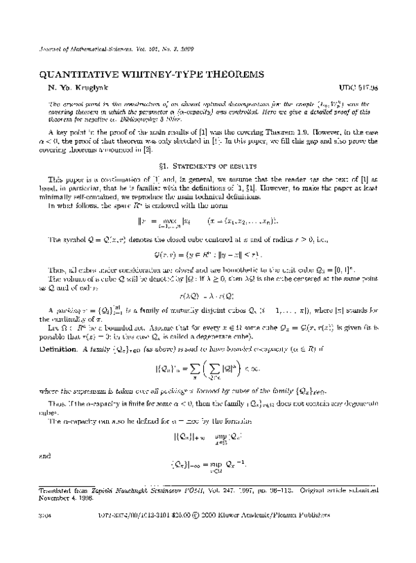 (PDF) Quantitative Whitney-type theorems