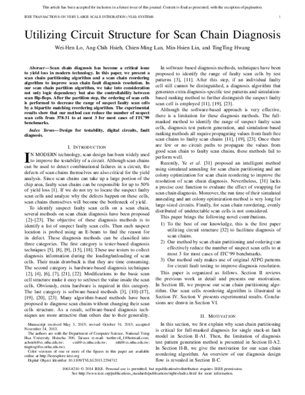 (PDF) Utilizing Circuit Structure for Scan Chain Diagnosis