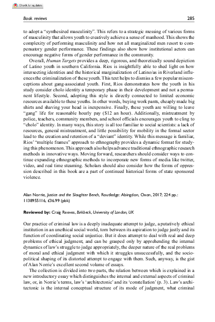 (PDF) Book review: Alan Norrie, Justice and the Slaughter Bench