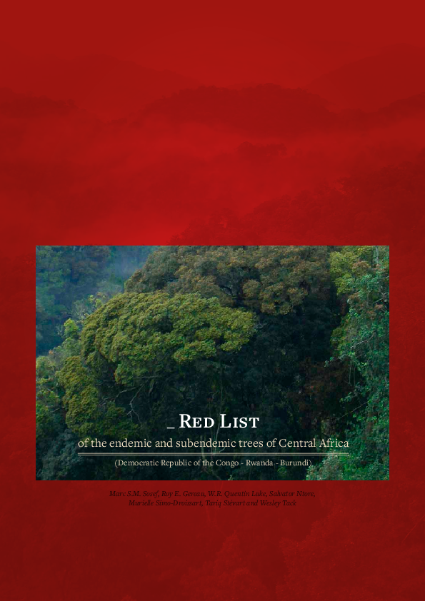 (PDF) Red List of the endemic and subendemic trees of Central Africa (Democratic Republic of the ...