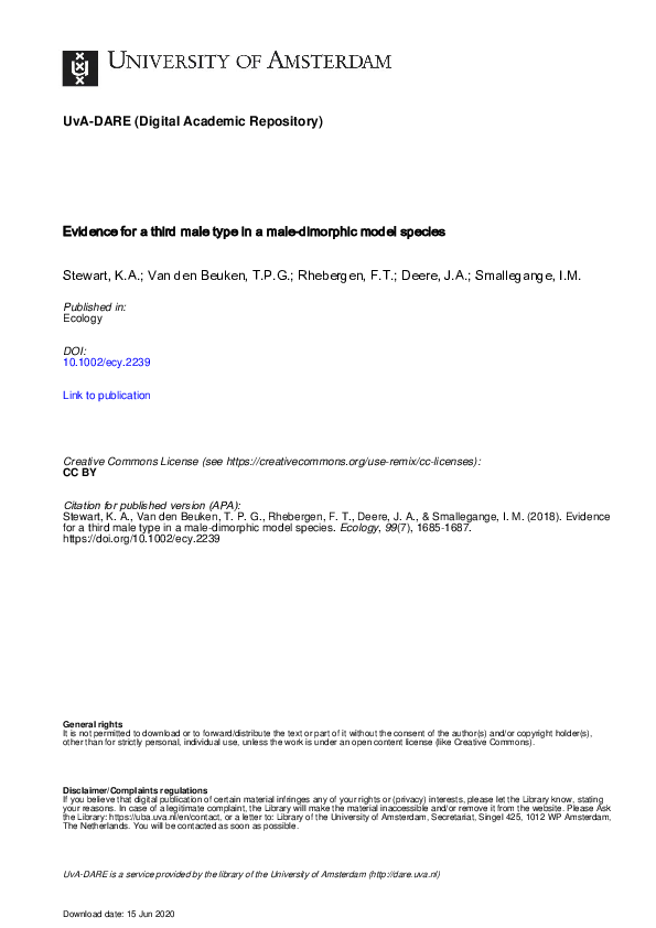 (PDF) Evidence for a third male type in a male-dimorphic model species