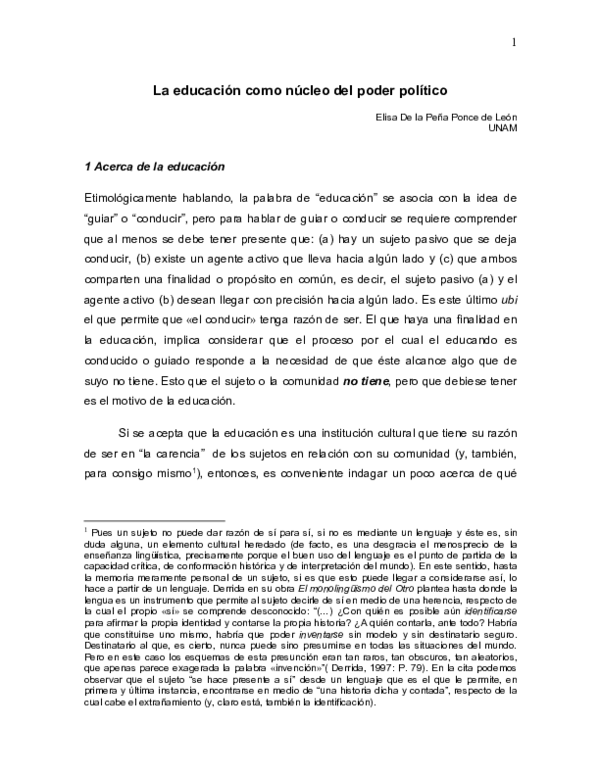 (PDF) La educación como núcleo del poder político
